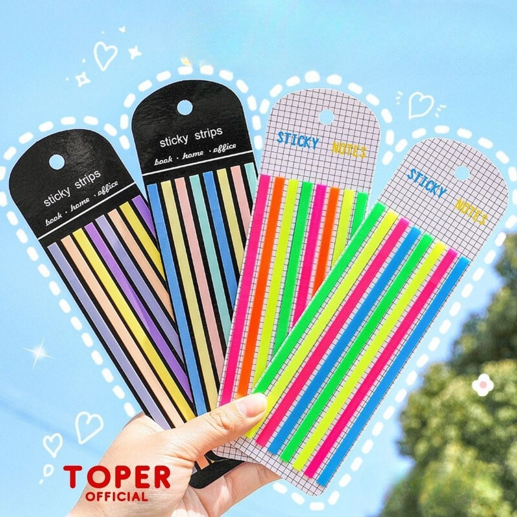 Jual TOPER Sticky Notes Strip Isi 160 Lembar Transparant Stick Note ...