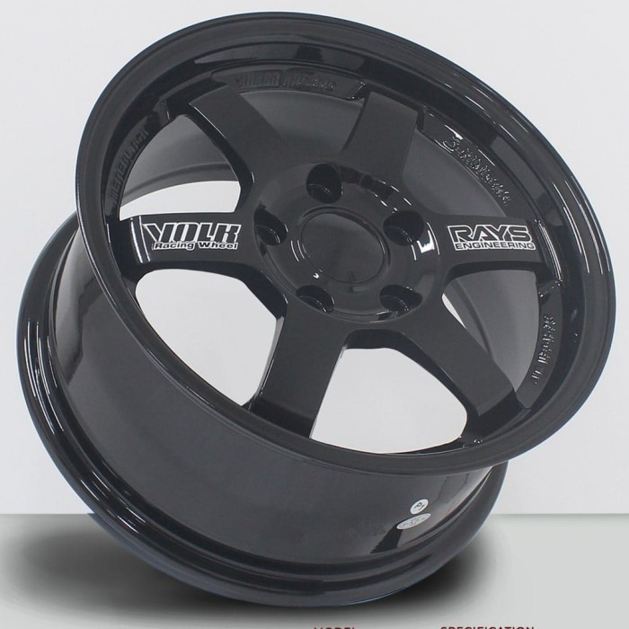 Jual velg Rays TE37 Ring 15 lebar 7 5H 114.3 Hitam untuk mobil Innova ...