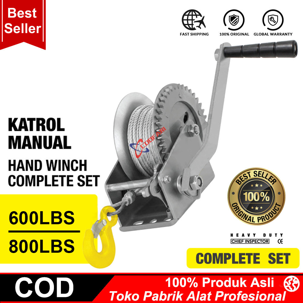 Jual Hand Winch / Katrol Manual 600lbs / 800lbs | Shopee Indonesia