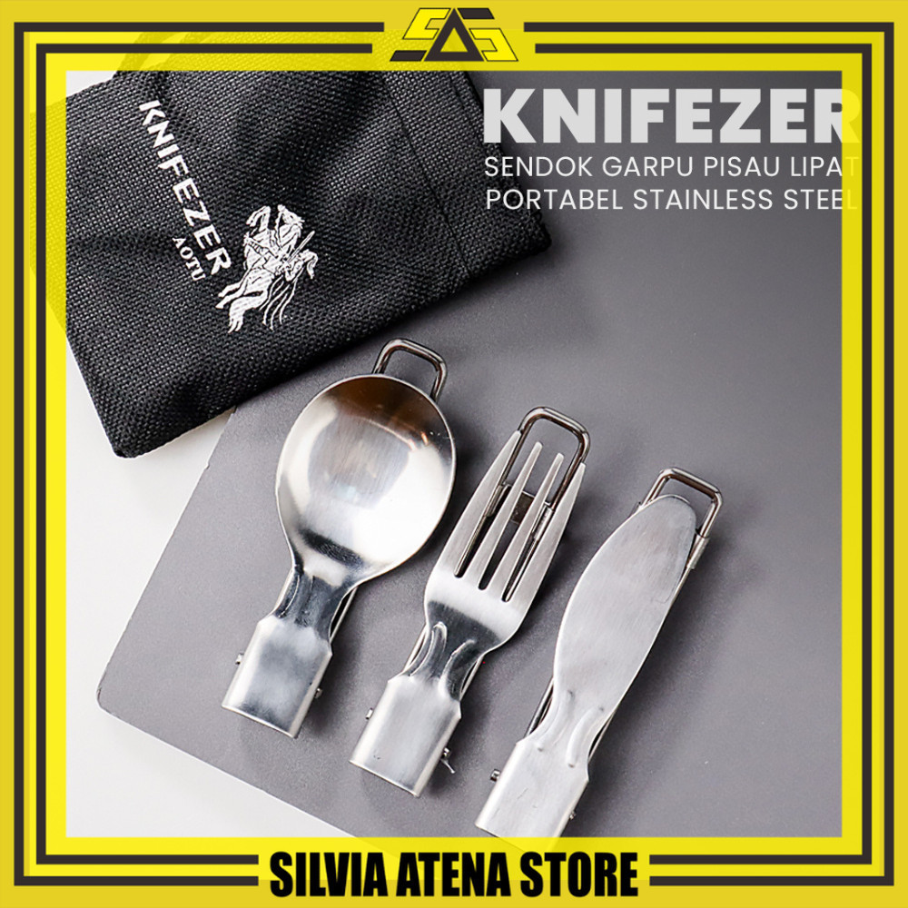 Jual SILVIA ATENA STORE-1 Set Alat Makan Camping Outdoor Knifezer ...