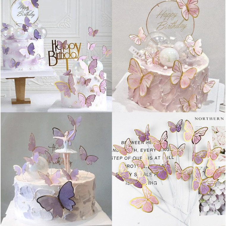 Jual TOPPER KUPU-KUPU HIASAN BUKET CAKE TOPPER KUE ULANG TAHUN TOPPER ...
