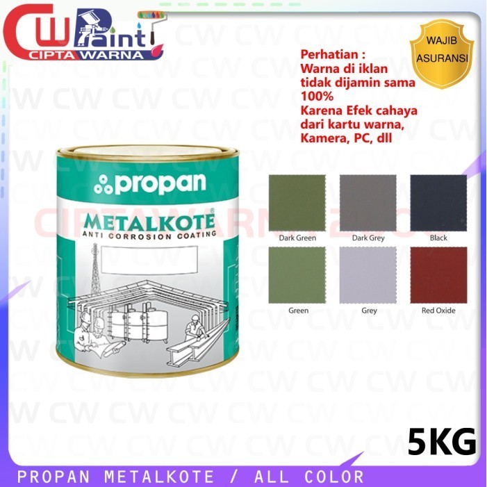Jual Metalkote Alkyd Primer PROPAN Cat dasar meni besi Anti Karat 5 kg ...