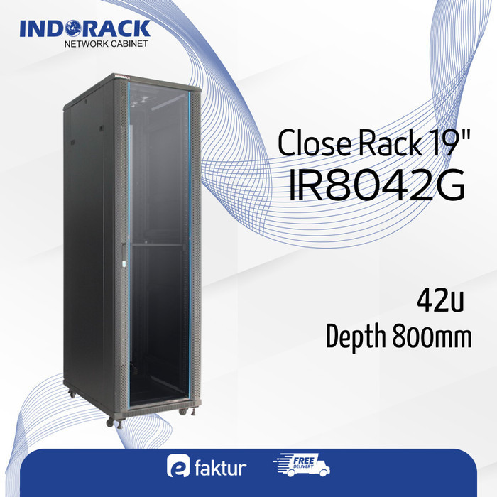Jual IR8042G INDORACK STANDING CLOSE RACK 19 DEPTH 800MM 42U GLASS DOOR ...