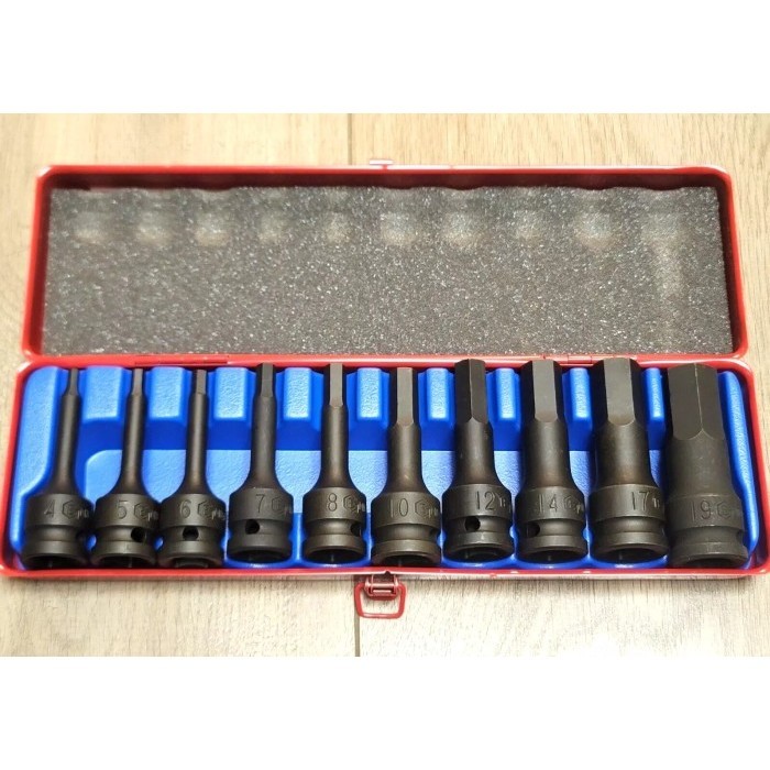 Jual Genius Tools 10 Pcs 1/2" Dr. Impact Hex Head Driver / Impact Hex ...