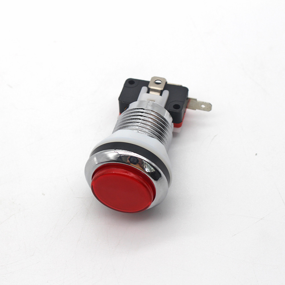 Jual 1 Unit Chrome Plating 5V/12V 30mm LED Illuminated Push Buttons ...