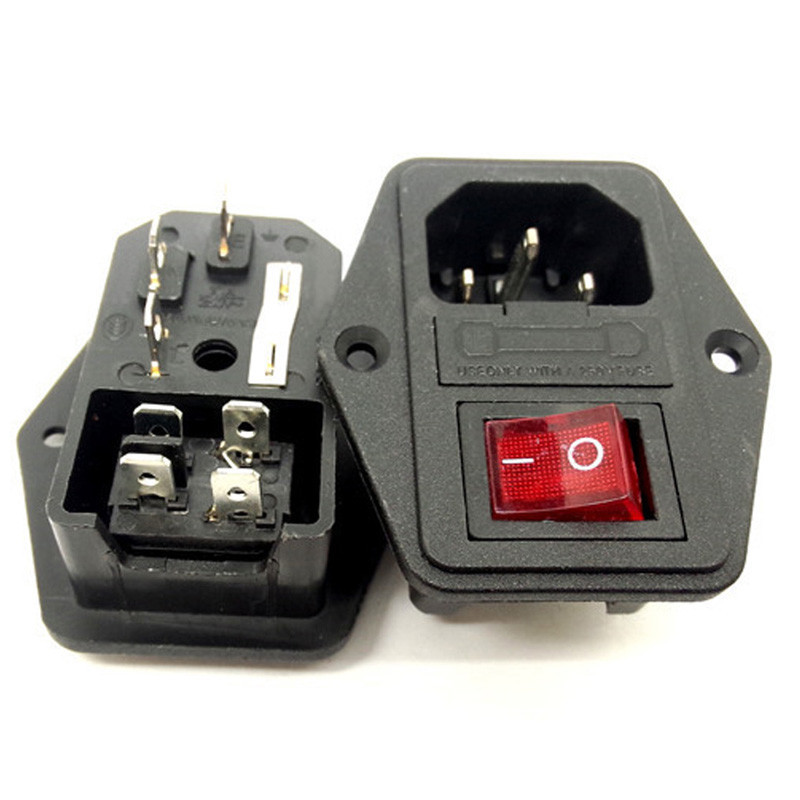 Jual Black CE Copper 10A 250V IEC320 C13 C14 Screw panel Receptacle ...
