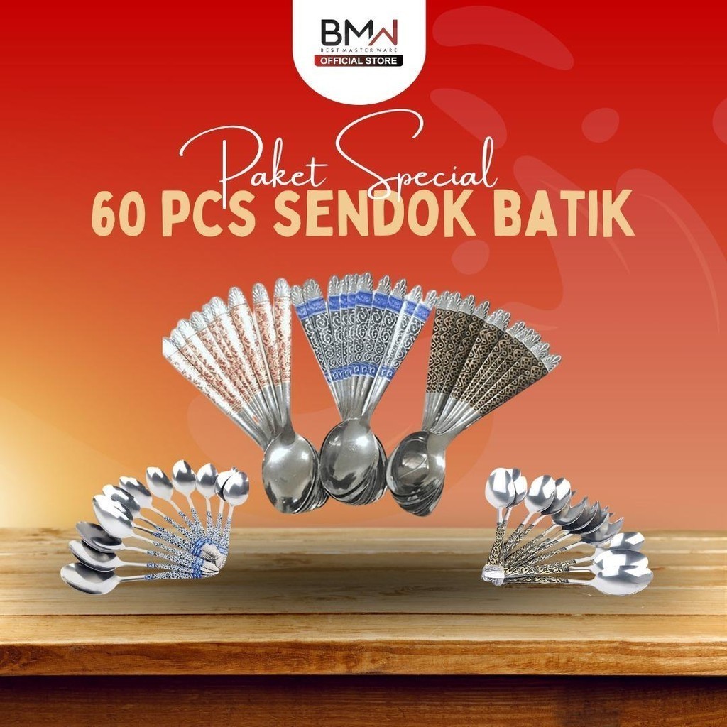 Jual 60 PCS / 5 Lusin Sendok Makan Motif Batik Stainless Steel Harga ...