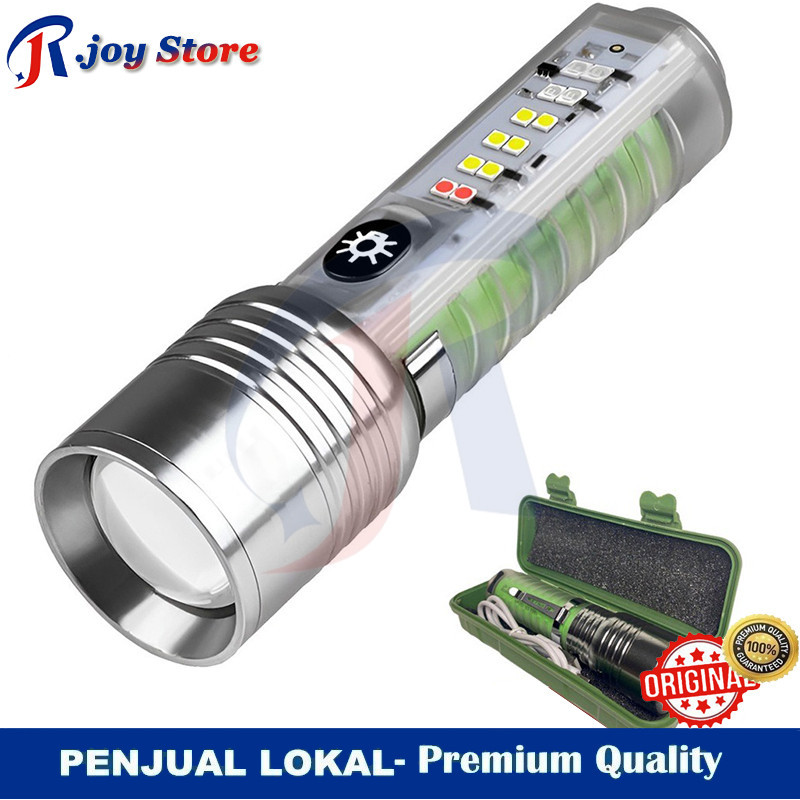 Jual R.joy - Senter Transparan 520a 8 Mode Warna Zoom in out Cas 30W | Shopee Indonesia