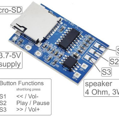 Jual SK27 TF card MP3 decoder board decoding module 3.75V 2W Module ...
