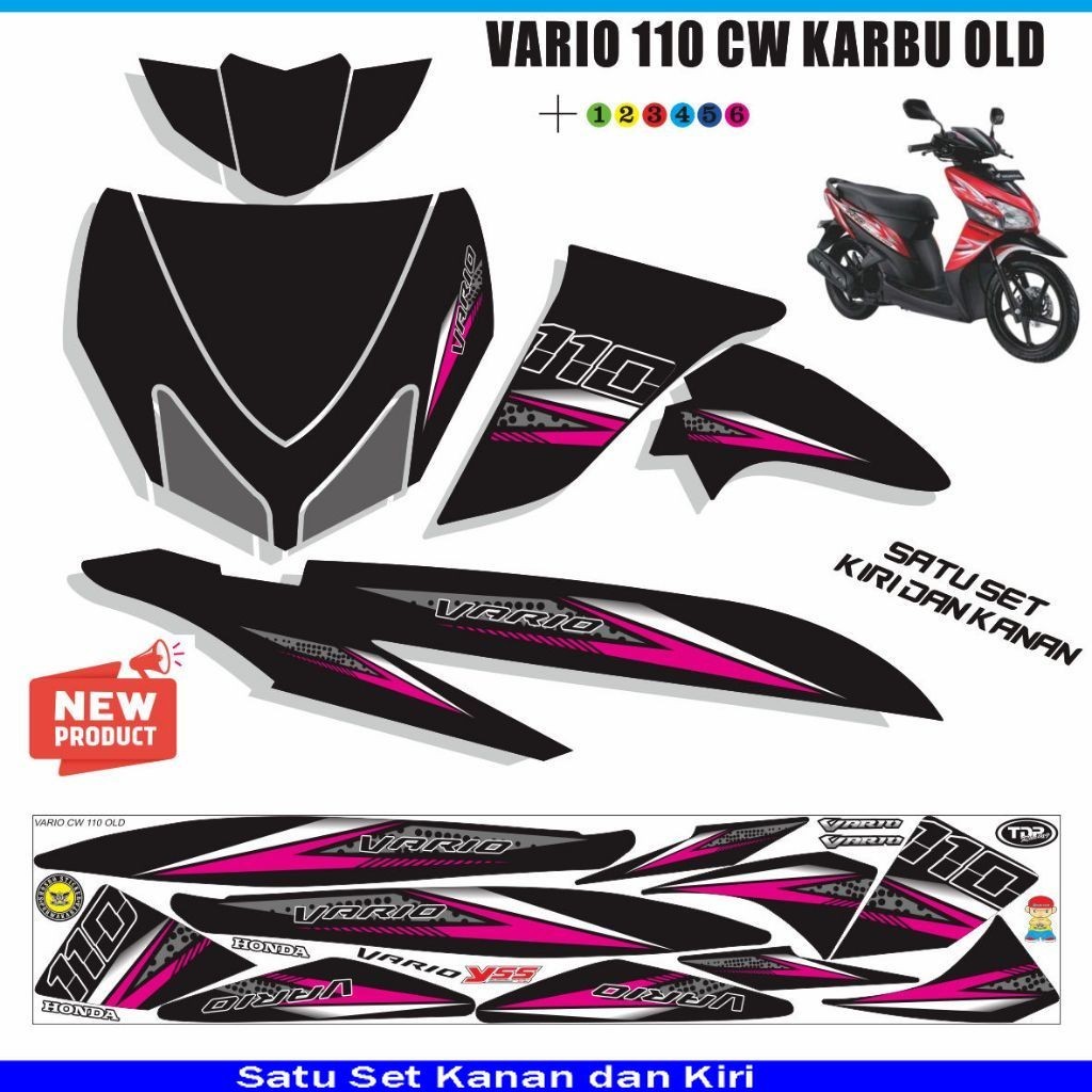 Jual SETIKER MOTOR STRIPING VARIO 110 CW / VARIASI STIKER VARIO 110 OLD ...