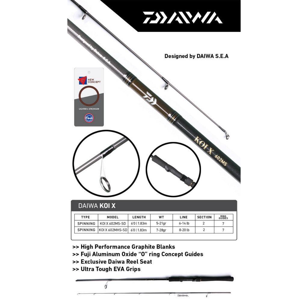 Jual Joran Spinning Daiwa Koi X 2023 Pilih Ukuran | Shopee Indonesia