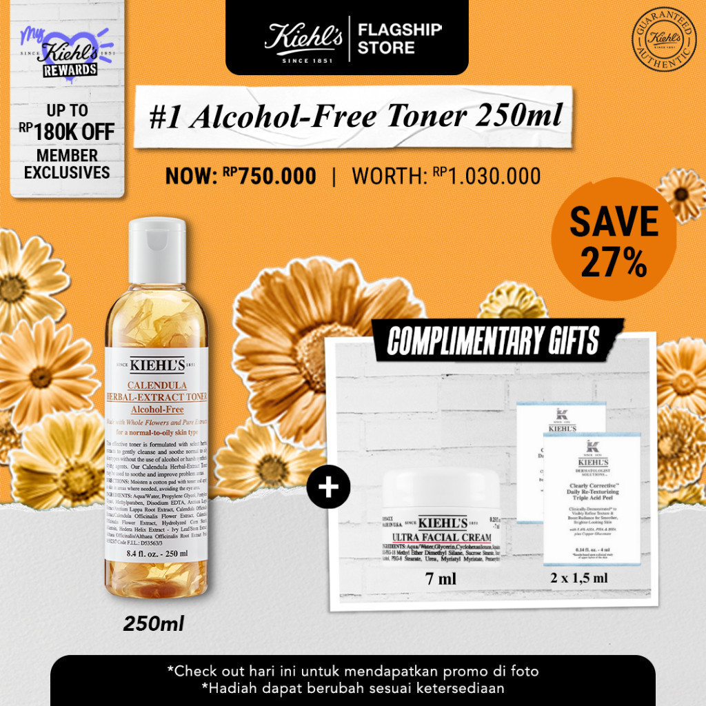 Jual Kiehl's Calendula Herbal-Extract Toner 250 ML. Toner untuk Semua ...