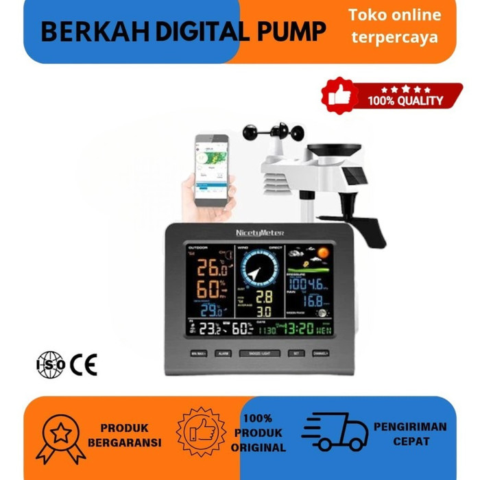 Jual Wireless Weather Station WiFi PC USB Rain Gauge Wind Speed Nicety ...
