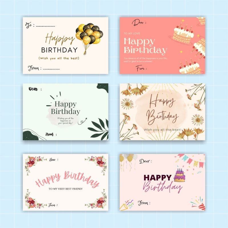 Jual (BISA REQUEST TULISAN) KARTU UCAPAN HAPPY BIRTHDAY | Shopee Indonesia