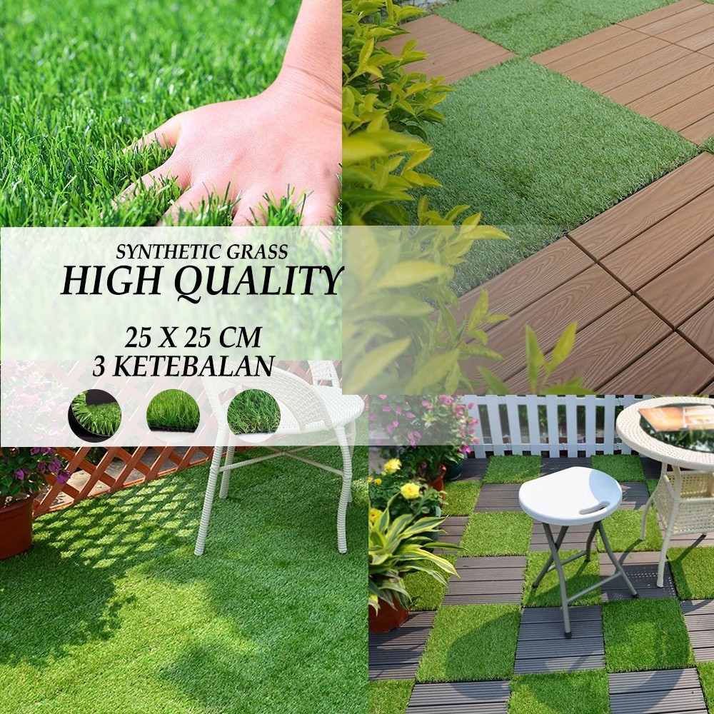 Jual BT06 Rumput Sintesis Full Hijau Ukuran 25 x 25 cm Tebal 10 mm ...