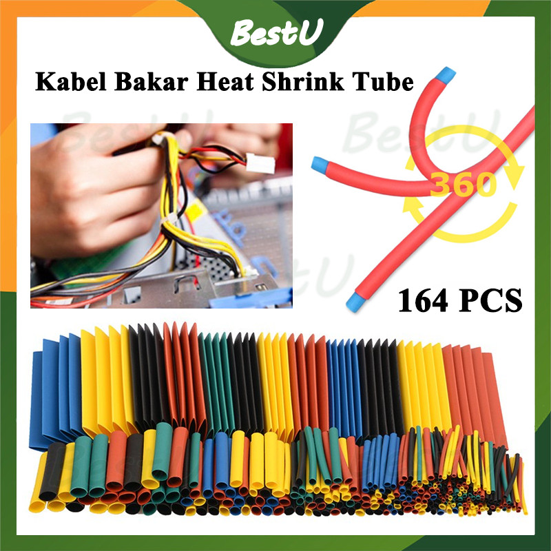 Jual 164 Pcs Isolasi Kabel Bakar Konektor Penyambung Kabel / Heat ...