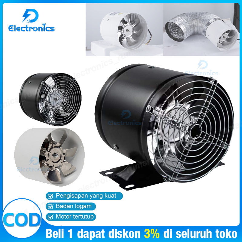 Jual 4/6 Inch Exhaust Fan Inline Duct Kitchen Extractor Metal Toilet ...