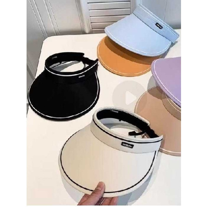 Jual Topi Pantai Korea Visor Anti Sinar UV Matahari Fashion Kekinian ...