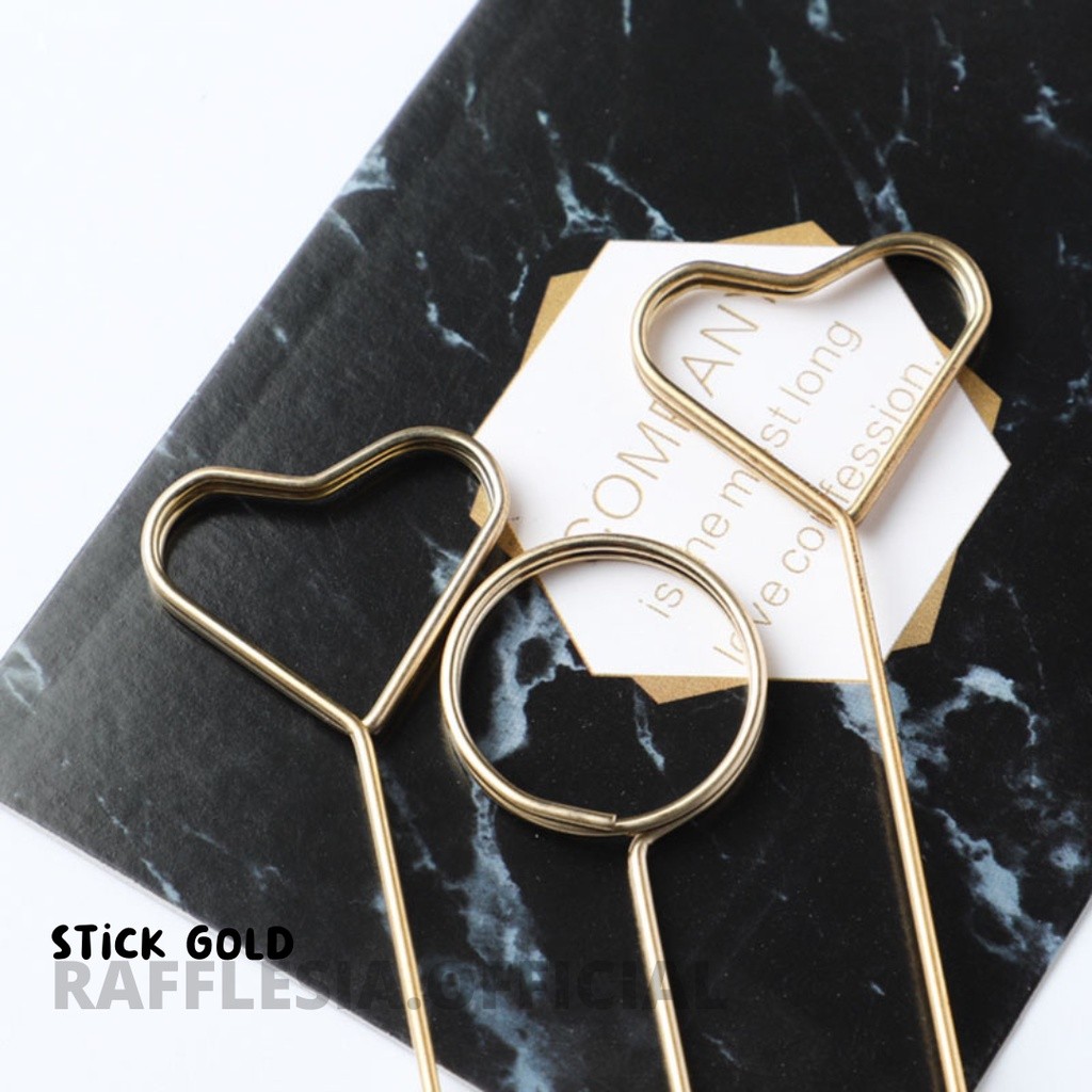 Jual GOLD STICK CARD ECERAN PCS STICK BUNGA BENTUK LOVE ATAU BULAT ...