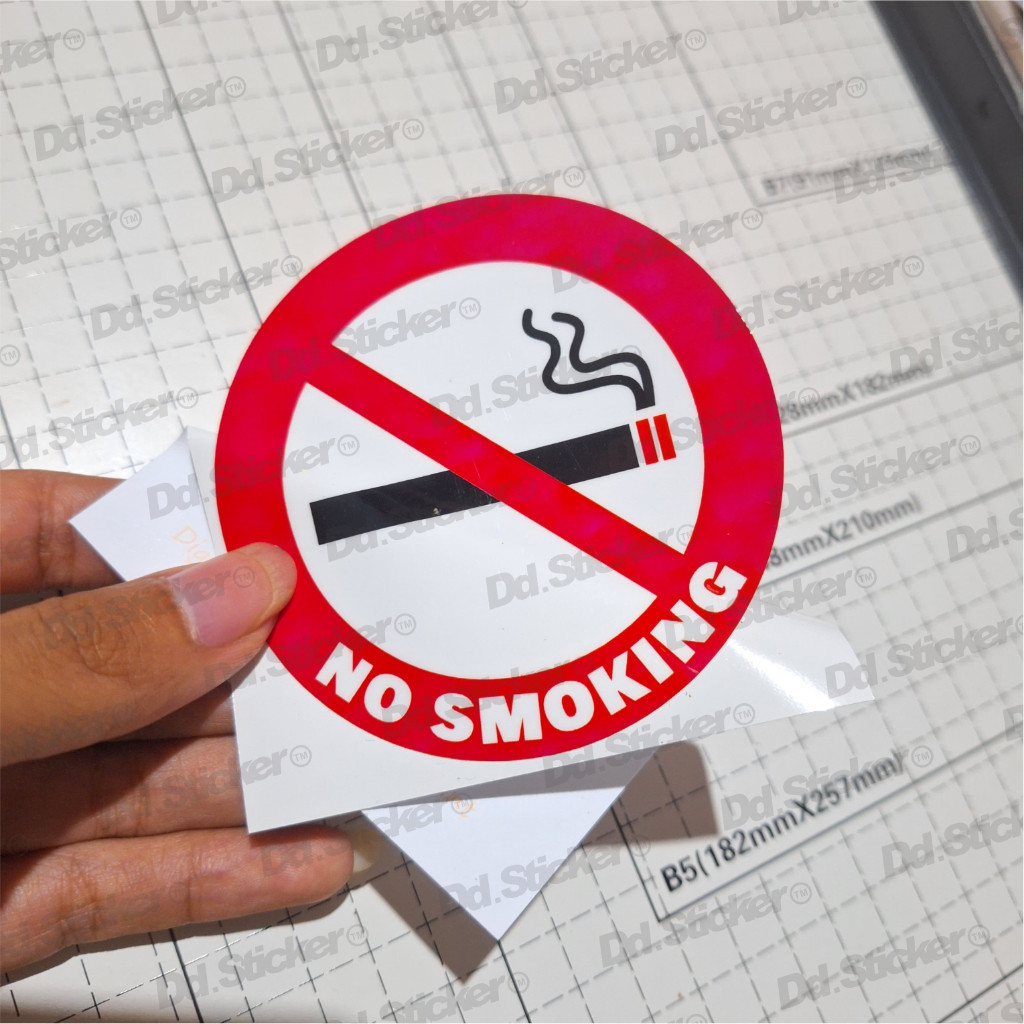 Jual Sticker No Smoking Dilarang Merokok Bulat Printcut Sticker ...