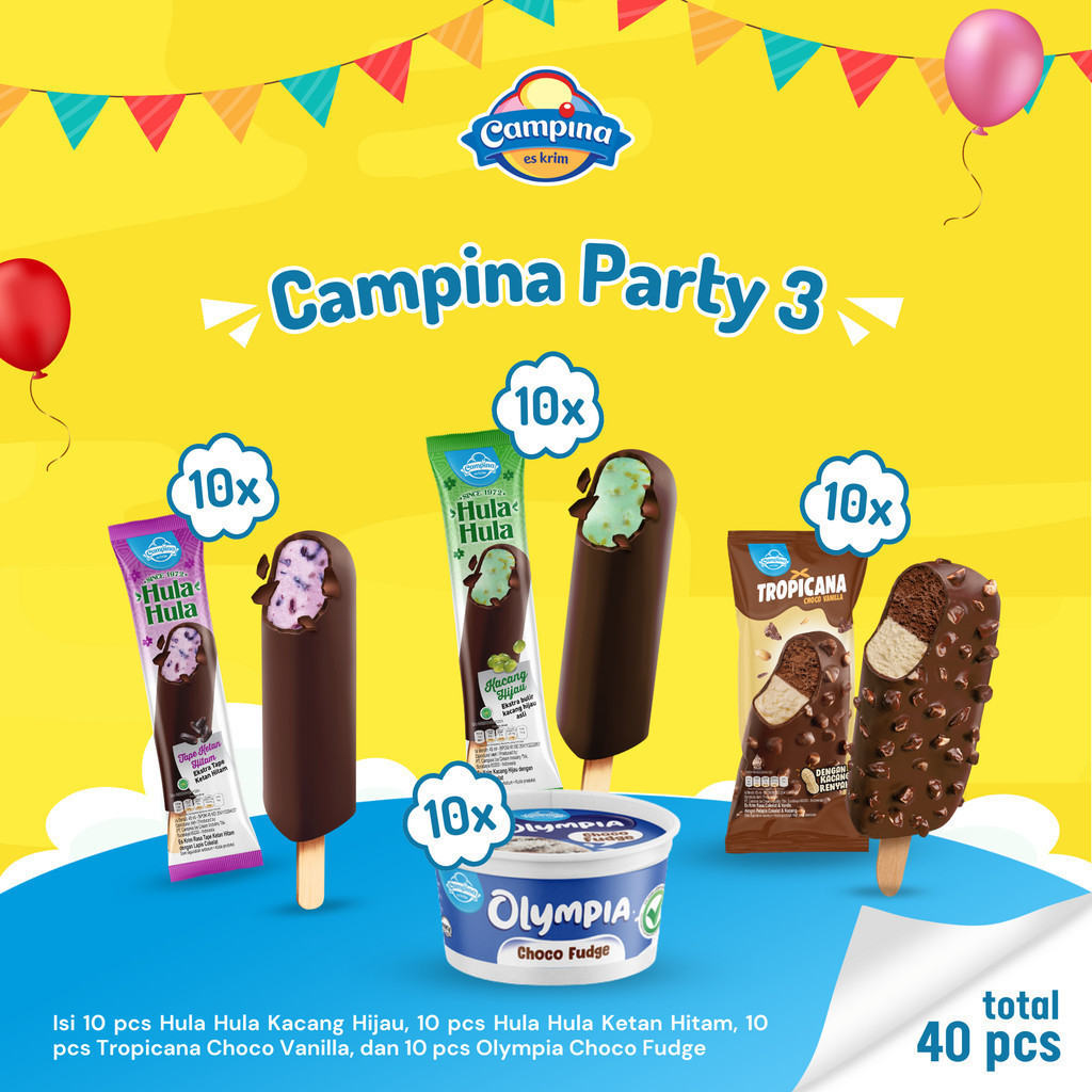 Jual Campina Party 3 - Es Krim | Shopee Indonesia