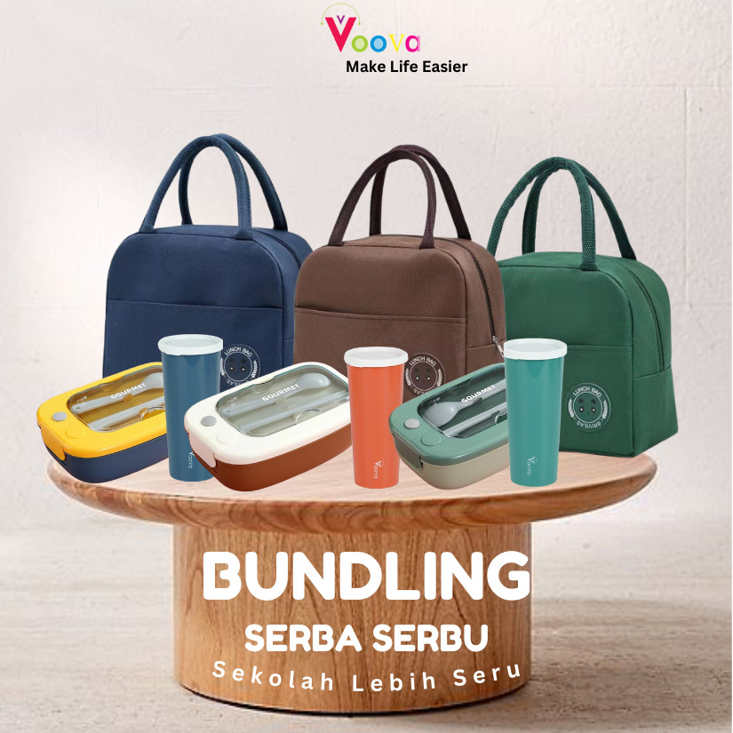 Jual VOOVA Bundling Serba Serbu/ Paket Bekal 3 in 1/ Lunch Bag Set ...
