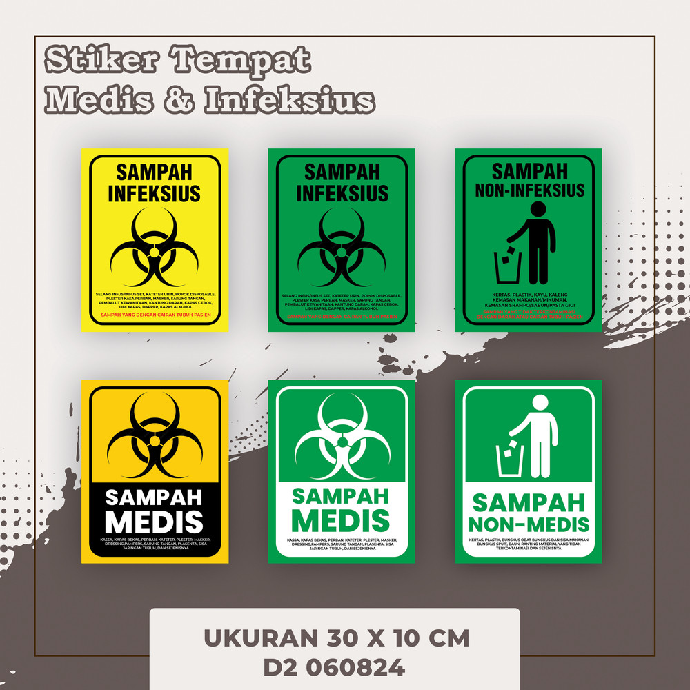Jual Sticker Tempat Sampah Infeksius, Sampah Medis, Sampah Non ...