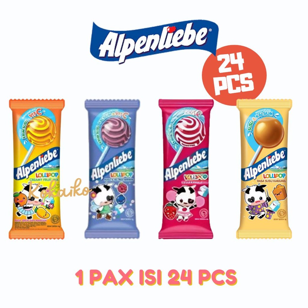 Jual Permen Alpenliebe 1 pax isi 24 pcs - permen lollipop | Shopee ...
