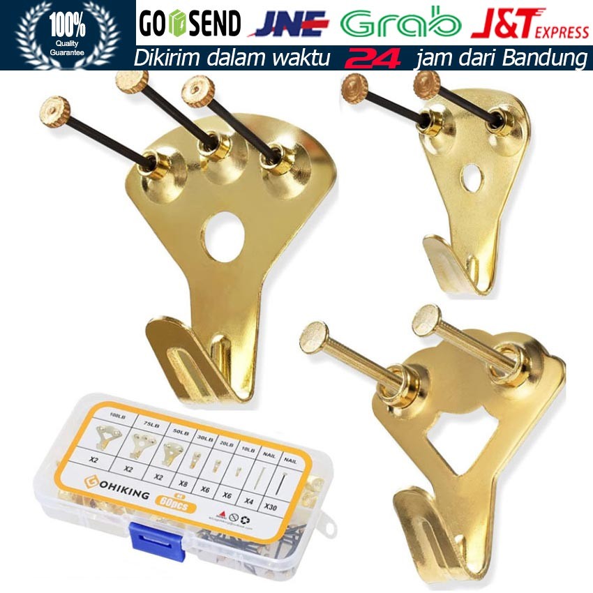 Jual 60Pcs/Set Kait Bingkai Foto / Paku Bingkai Foto Dinding Invisible ...