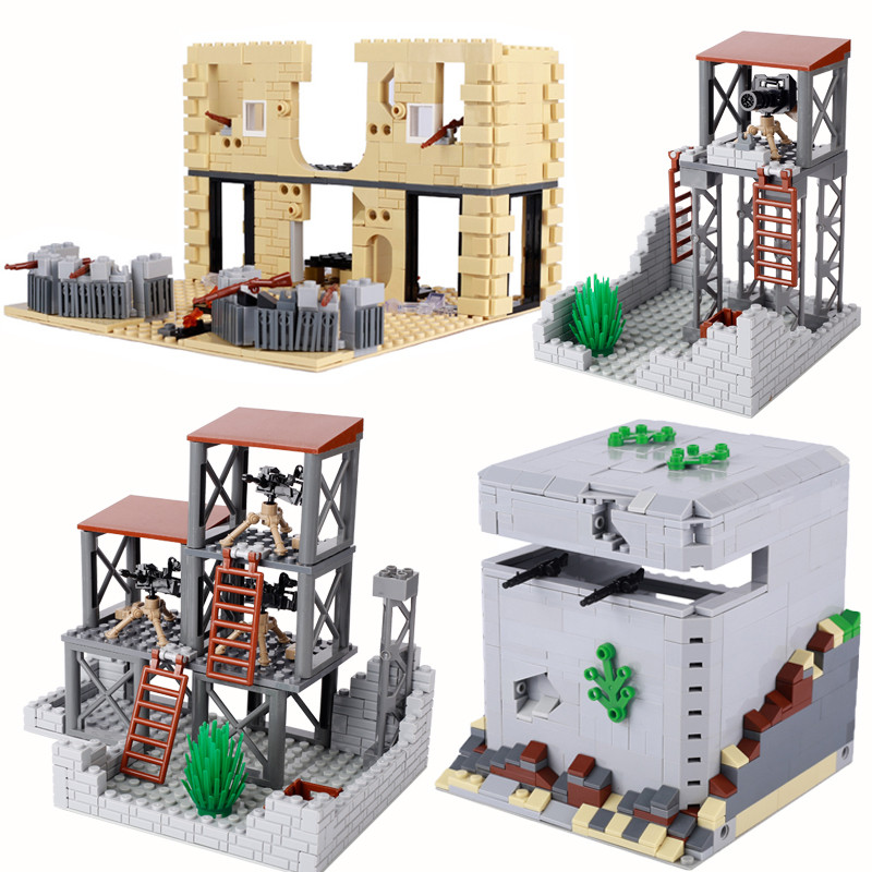 Jual WW2 Military Building Blocks Battlefield Blockhouse Accessories ...