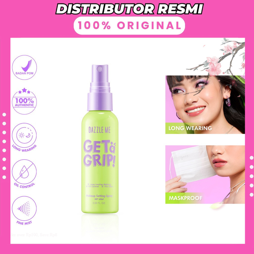 Jual DAZZLE ME Get a Grip! Makeup Setting Spray Hijau | Shopee Indonesia