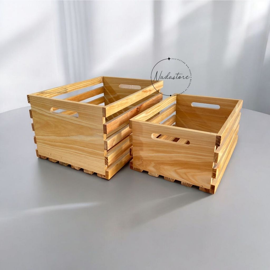Jual Kotak kayu pinus penyimpanan serbaguna wooden box,Wooden Crates ...