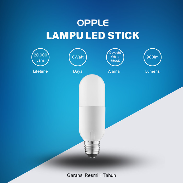 Jual OPPLE Lampu LED Stick EcoMax 8W 6500K Daylight White Putih ...