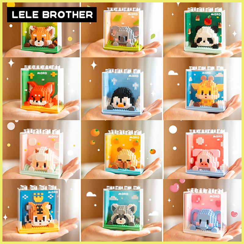 Jual LELE Mainan Bricks Hewan Akrilik Box Kapibara Panda Harimau Babi ...
