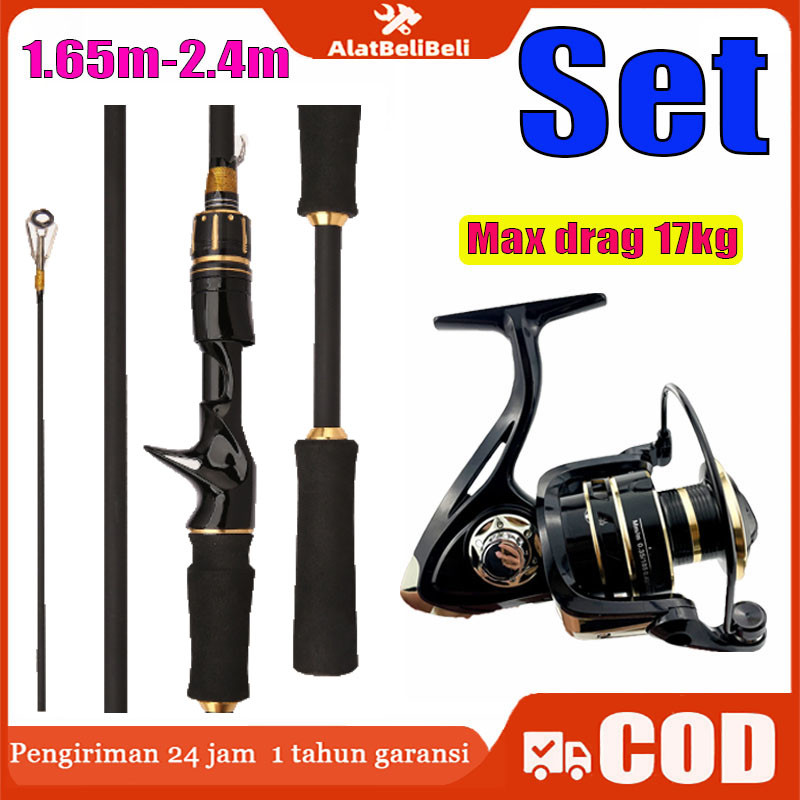 Jual 1 Set Carbon Pancingan Set Lengkap Joran Pancing /Pancing 1.65M/1.8M/2.1M/2.4M Joran ...