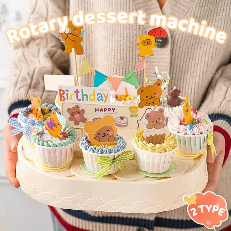 Jual CARAT Go Round Rotating Table Meja CupCake Putar Meja Display ...