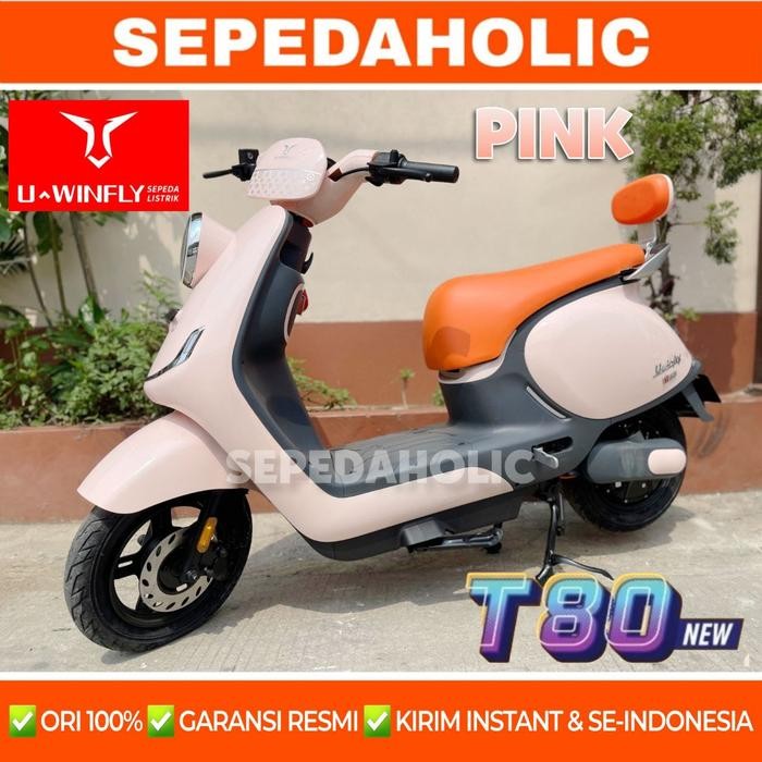 Jual Sepeda Motor Listrik UWINFLY T80 T 80 Terbaru 1200 Watt - Pink ...