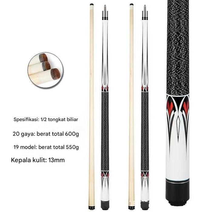 Jual Billiard cue black eight big head pool cue Chinese weighted 13mm ...