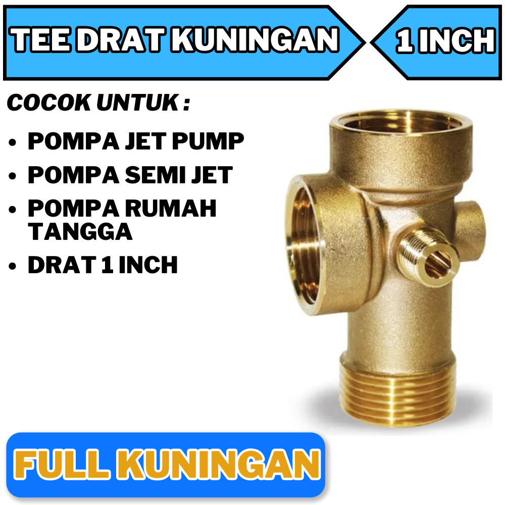 Jual BRASS TEE WAY 5 T BRASS 5 WAY JET PUMP 5 CABANG 1 INCH OTOMATIS ...
