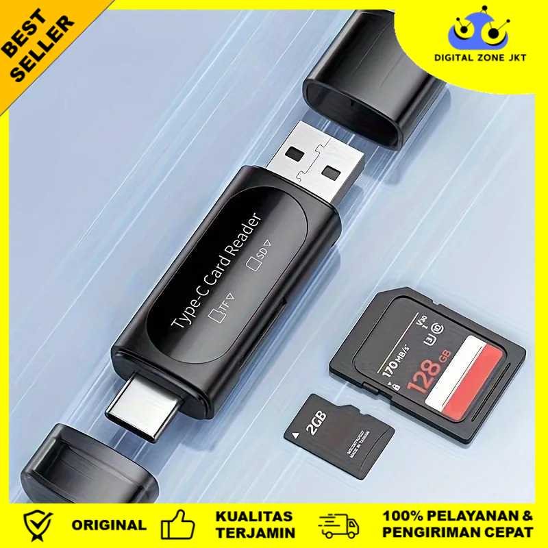 Jual Card Reader 4in1 USB 2.0 USB Type C 3.0 OTG SD Card MicroSD ...