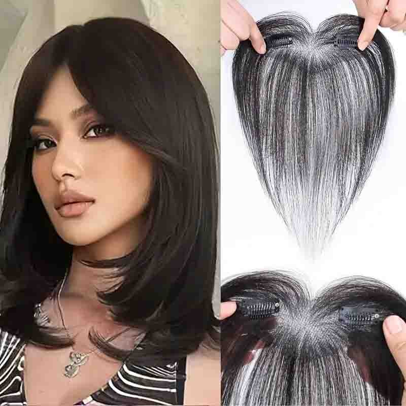 Jual Women's Hair Topper Natural-Looking Real Human Straight Hair ...