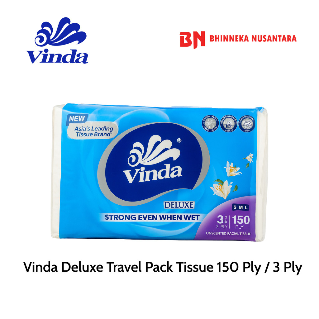 Jual Vinda Deluxe Travel Pack Tissue 150 Ply / 3 Ply | Shopee Indonesia