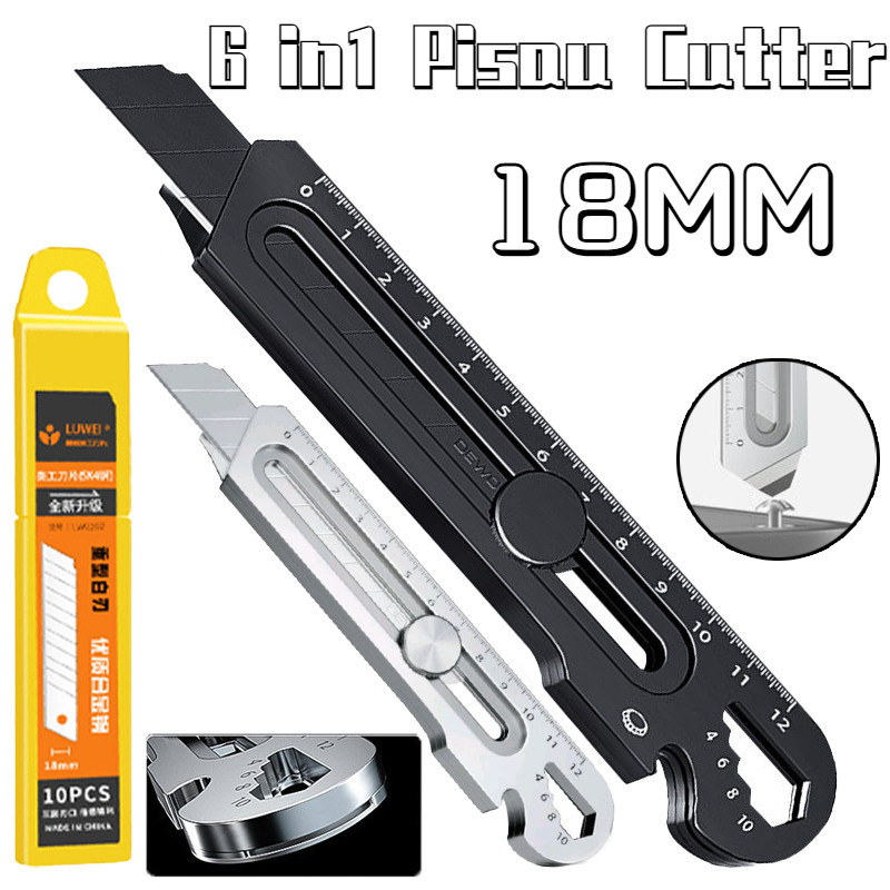 Jual Cutter Pisau/6 in1 Pisau Cutter/Multifungsi Cutter/18mm Cutter ... Jual Cutter Pisau/6 in1 Pisau Cutter/Multifungsi Cutter/18mm Cutter ...
