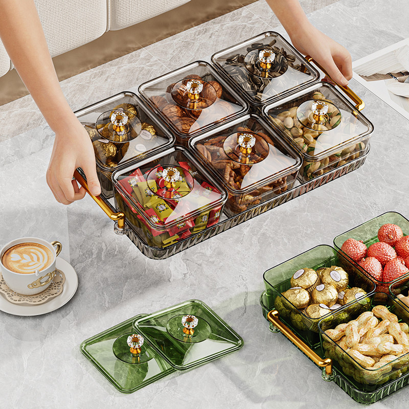 Jual RHAAST 2IN1/4IN1/6IN1 Snack Tray Topless Bulat Akrilik / Snack Jar ...