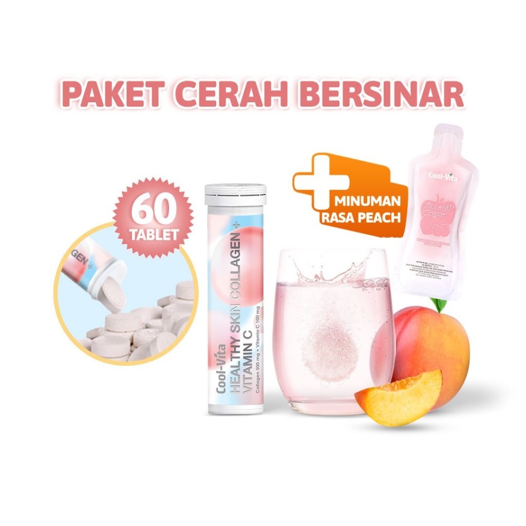 Jual [60 Tablet +1 Pouch Collagen Langsung Minum] Coolvita Paket Cerah Bersinar 30 Hari Collagen ...