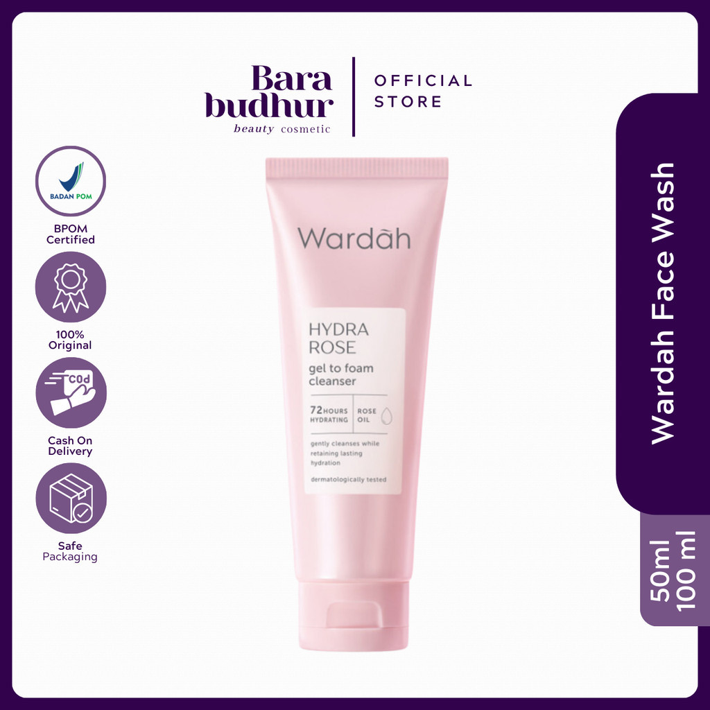 Jual Wardah Hydra Rose Gel to Foam Cleanser 100 ml Sabun CucI Muka Face ...