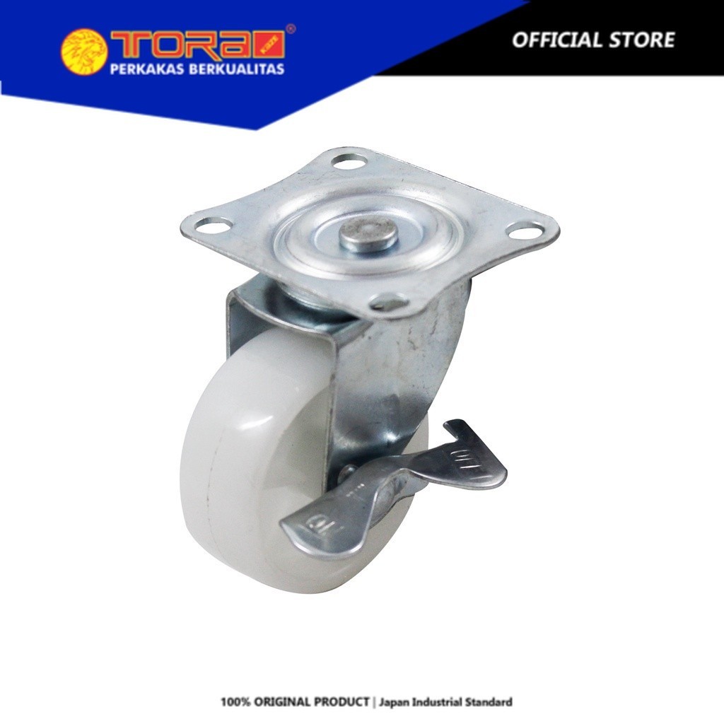 Jual TORA Roda Kastor Nilon 2 Inch Hidup + Rem - Roda troli Nylon Furniture Troly Etalase ...