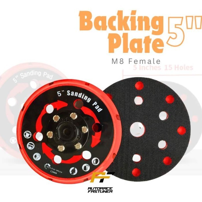 Jual Backing Plate 5 inch mesin DA 15mm M8 Female Dual Action Polisher ...