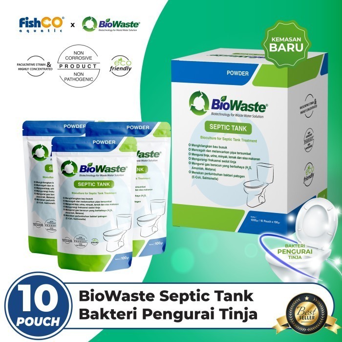 Jual Bakteri Pengurai Limbah Tinja BioWaste Septic Tank box 10pcs 100gr ...