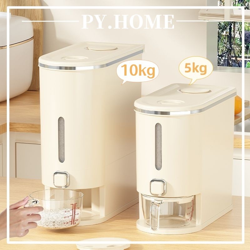 Jual 5/10KG Tempat Wadah Penyimpanan Beras/Dispenser Beras Modern/Food ...